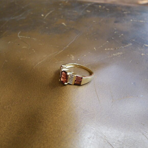 Jewelry | Womens 14k Gold Ring W Ruby Diamonds Garnets | Poshmark